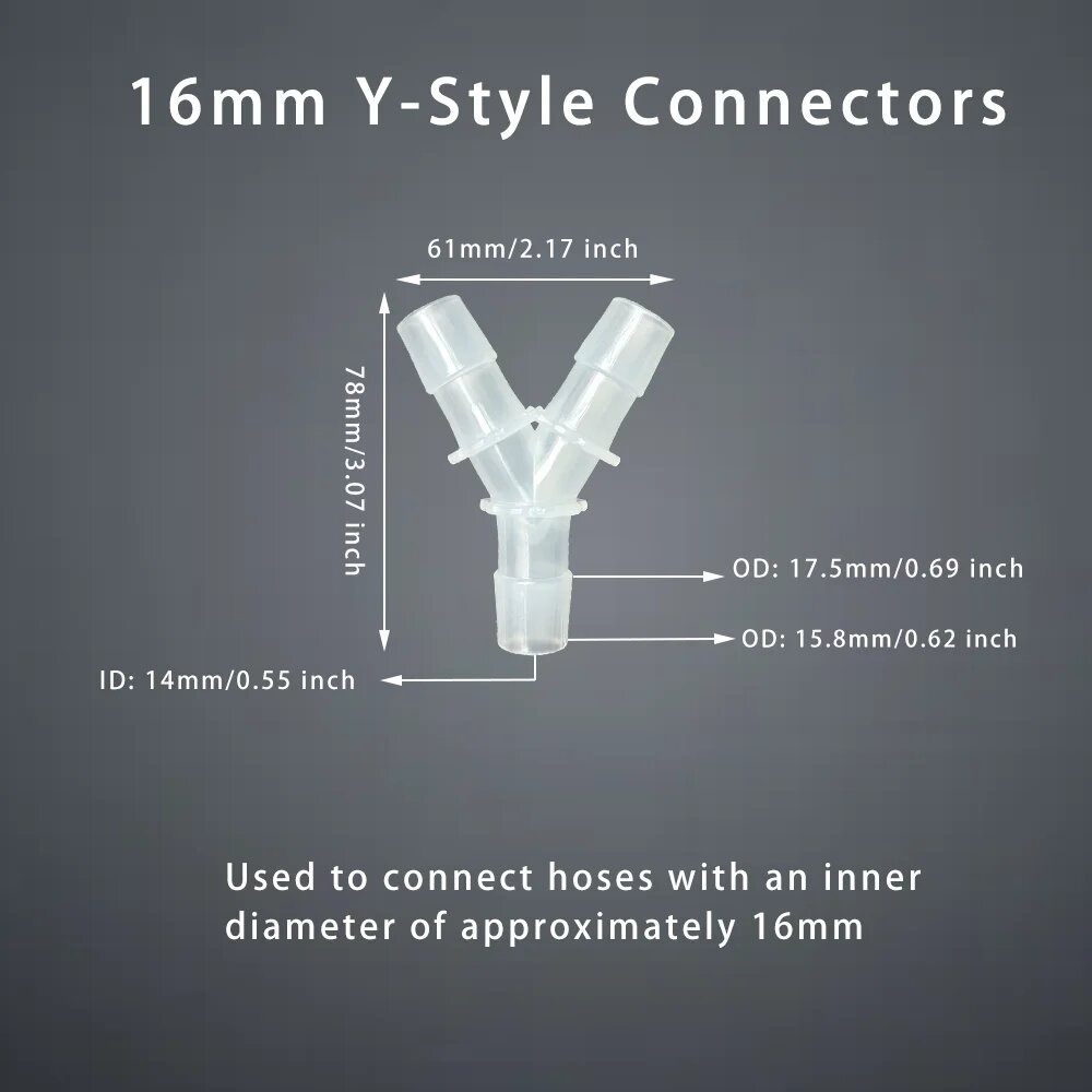 Набор соединителей для шлангов Y-образные 5 шт 16mm Y Joint 5pcs