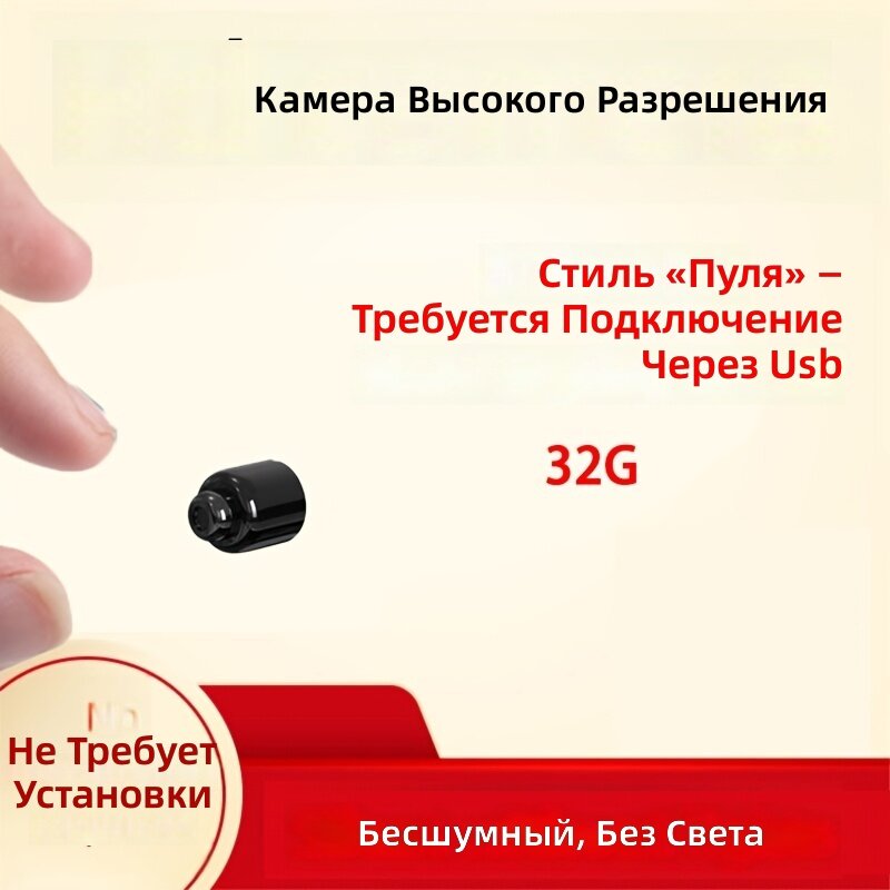 Миниатюрная Wi-Fi камера видеонаблюдения HD с питанием от USB и поддержкой карты памяти 32 ГБ