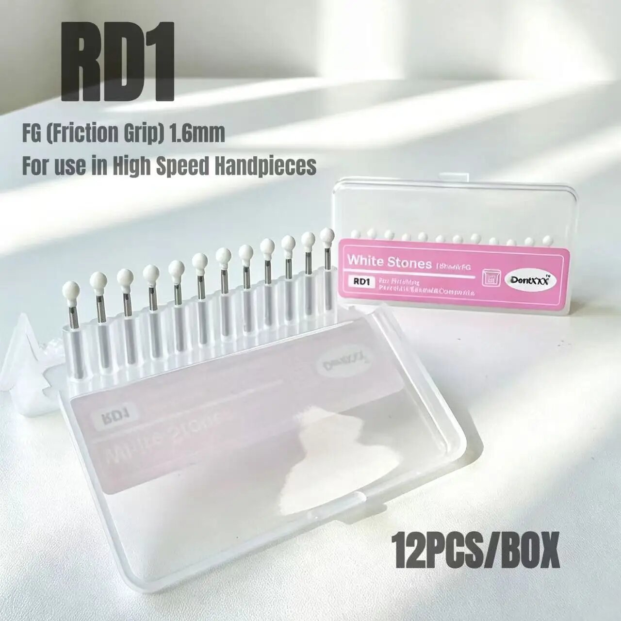 Насадки для полировки DentXXX White Stone 2,35 мм 12PCS RD1