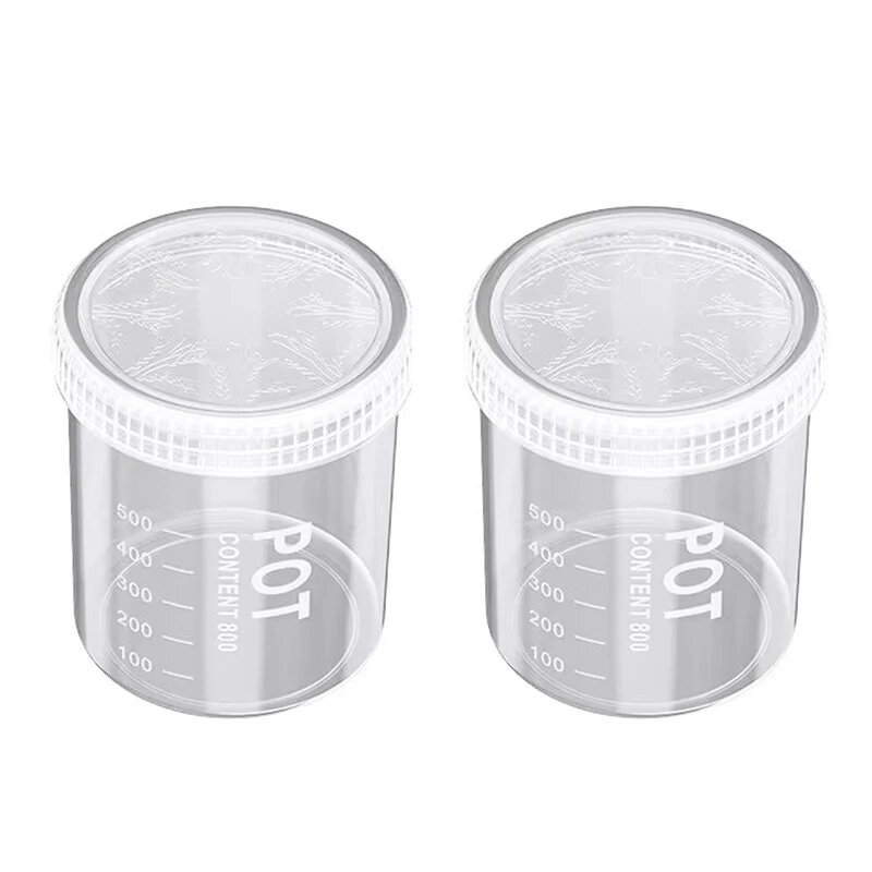 Полипропиленовые прозрачные банки для хранения 1-4 шт 600ML, 2PCS