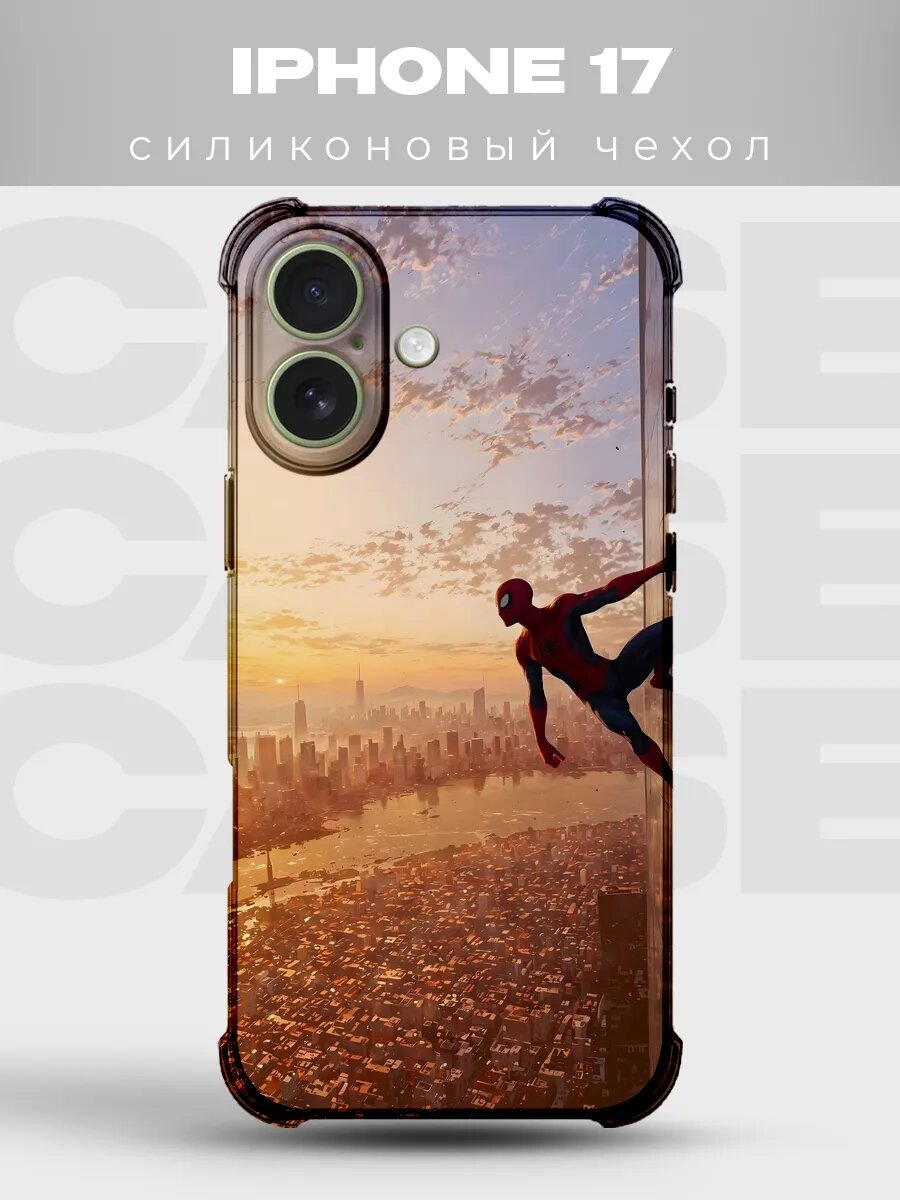 Чехол на iPhone 17 Человек-паук комикс spider man марвел