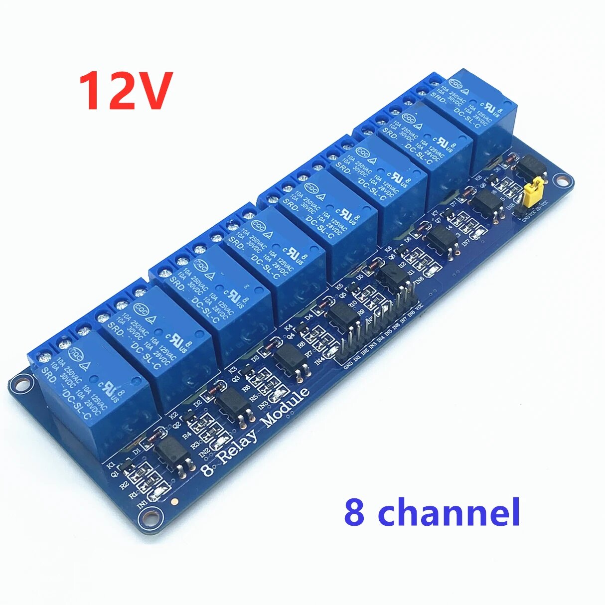 Релейный модуль 1-8 каналов для Arduino 12V 8 channel relay