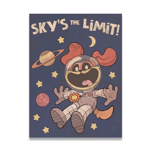 Постер "Sky's the Limit" в стиле винтажного мультфильма, 42x60см, SW12171