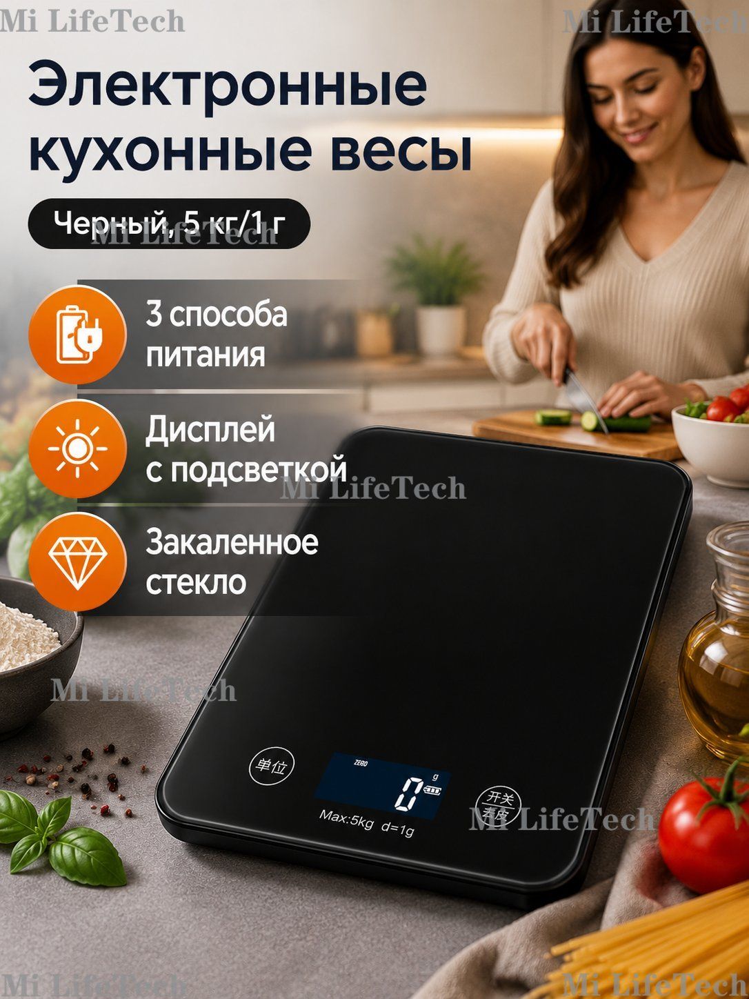 Xiaomi Электронные кухонные весы, черный, серый