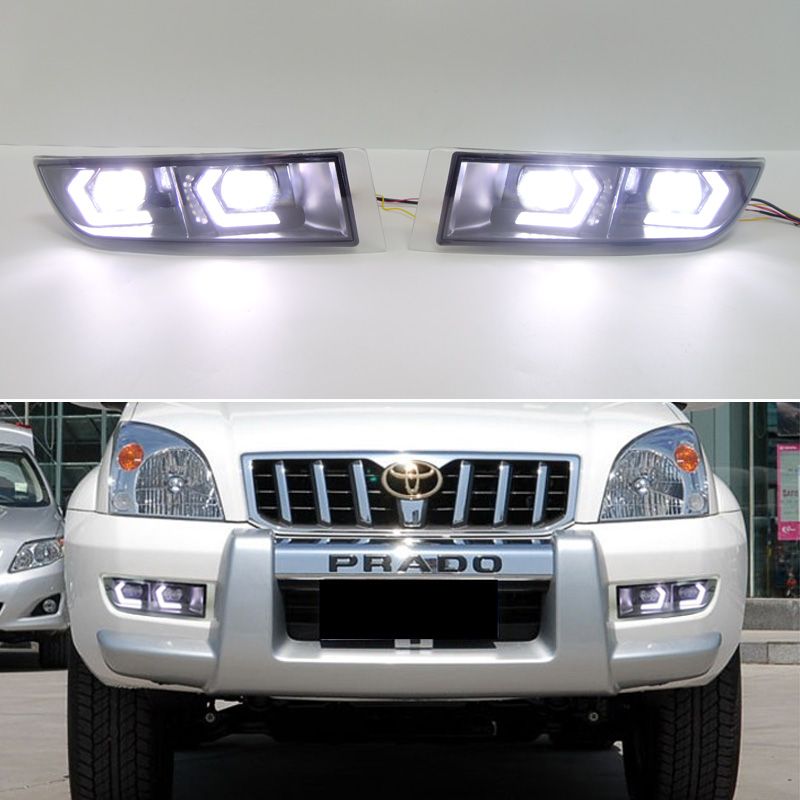 Фара автомобильная, Огни дневные ходовые, 2 шт, арт. Toyota Prado 120 FJ120 2003-2009