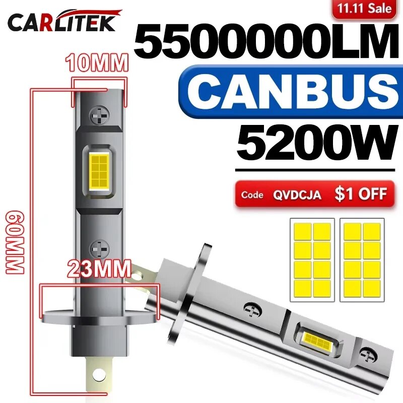 Светодиодные фары H4 16 шт. 5200W 6000K, 5500000LM, CSP
