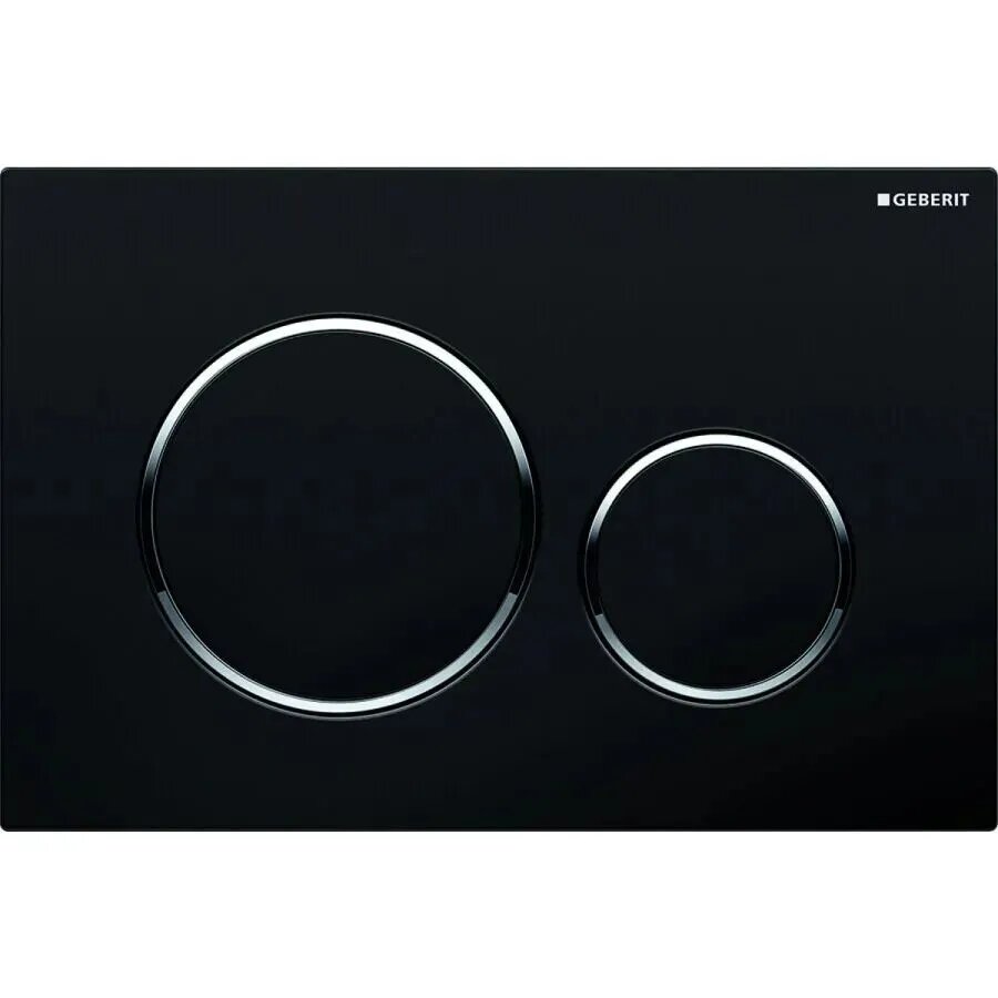 Geberit Sigma 20 черная глянцевая встраиваемая кнопка с глянцевым вставным кольцом