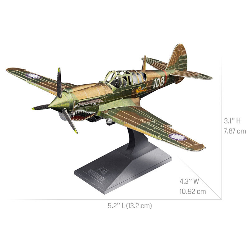 3D металлический пазл истребитель Colorful P40 Warhawk модель сборная игрушка модель