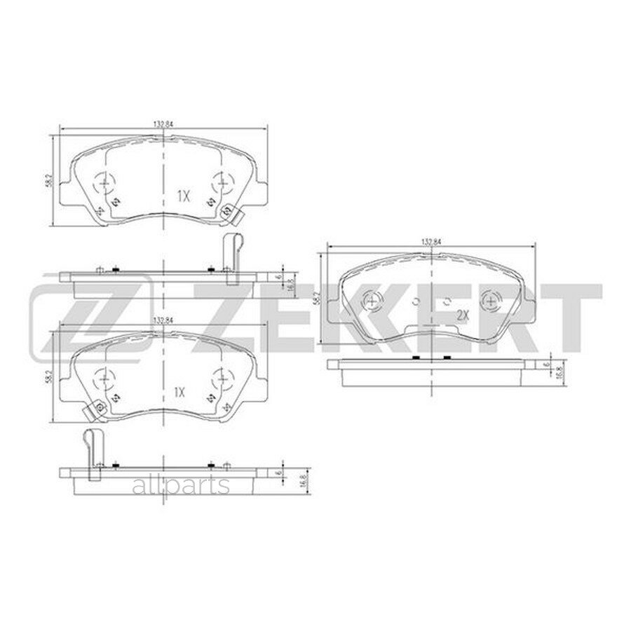 ZEKKERT BS-1910C Колодки торм. диск. передн. (смесь CERAMIC) Hyundai Solaris IV 10- Kia Rio III IV 11-