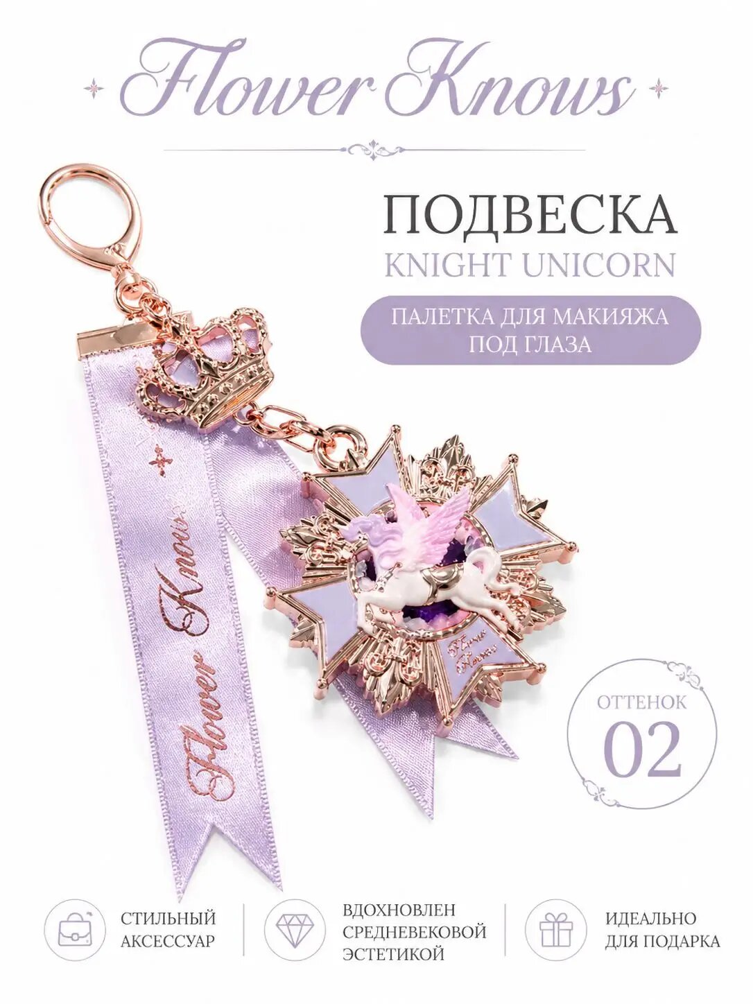Flower Knows Knight Unicorn Четырехцветная палетка для подглазной зоны 02