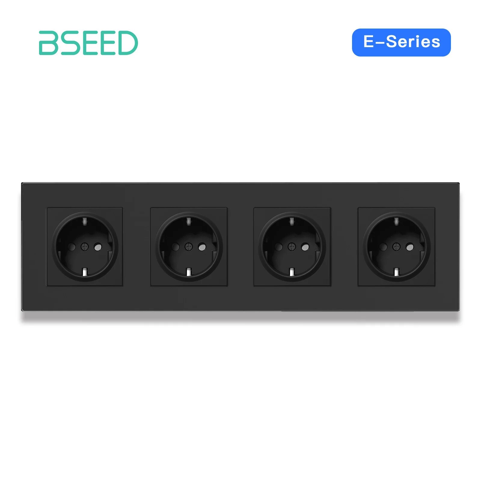 Bseed E Series EU розетка 16А Черный, Black Four Socket