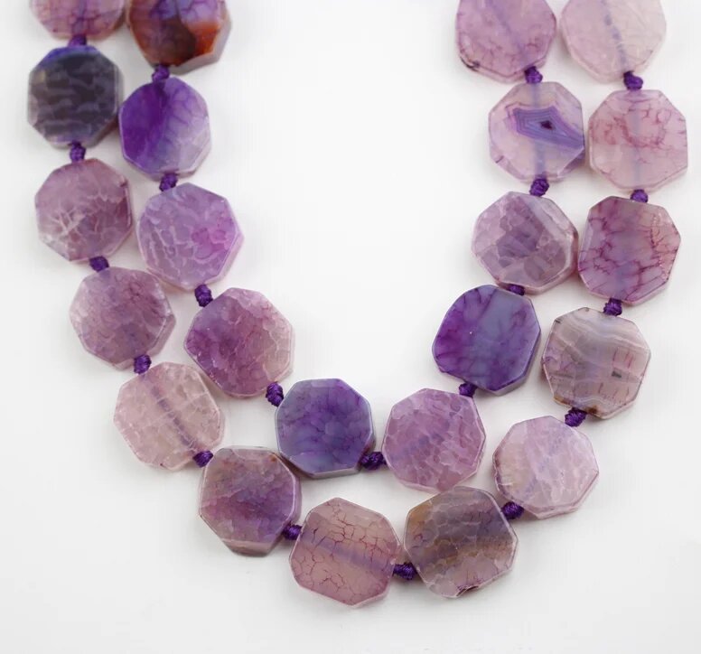 Бусины из агата голубого цвета YAMMY Фиолетовый, purple