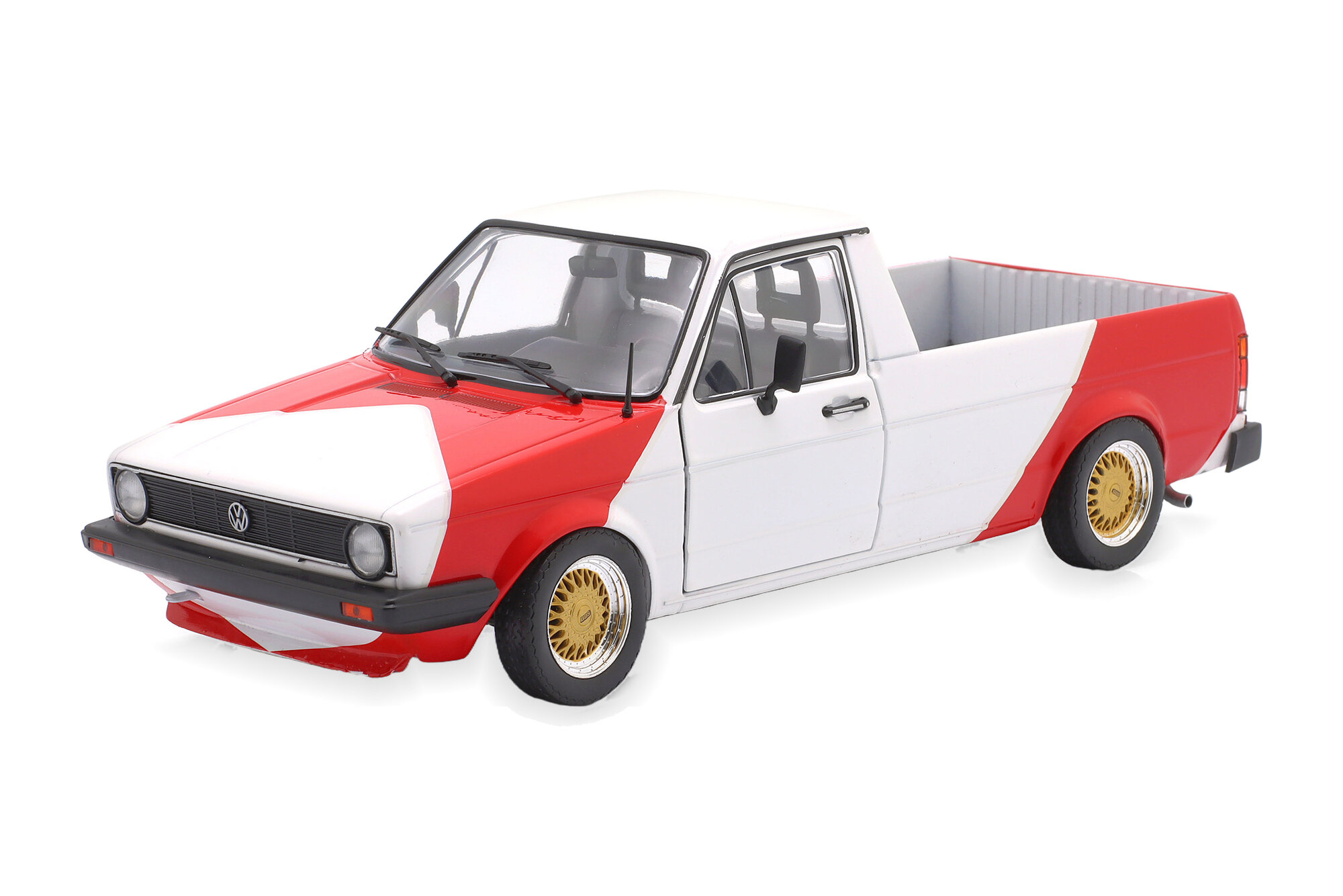 Модель коллекционная SOLIDO Vw volkswagen golf 1 caddy racing tribute 1983 white red