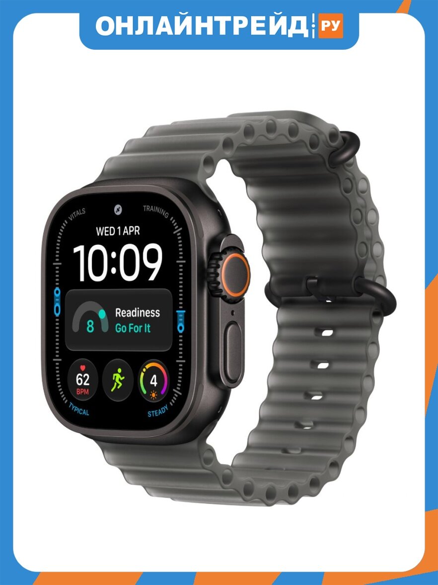 Смарт-часы Apple Watch Ultra 4 GPS + Cellular 49mm Black Titanium Case with Translucent Black Ocean Band