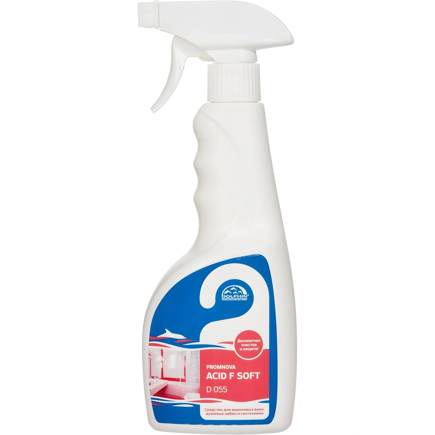 Dolphin Средство для сантехники моющее Dolphin Promnova Acid F Soft 0.5 л спрей для акрила