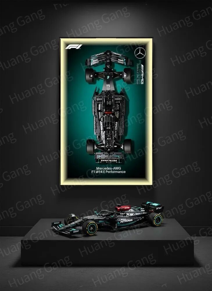 Рамка держатель для Technic Mercedes-AMG F1 W14 E 42171(Со светодиодной подсветкой) ,50х80 см