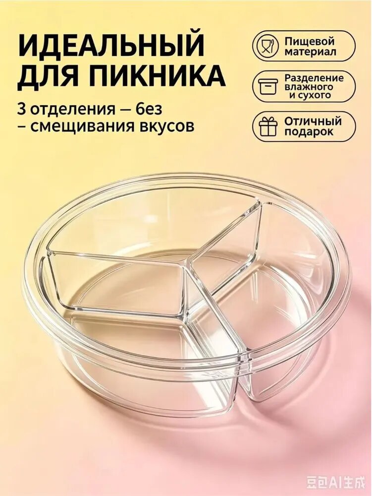 Менажница 19 см полипропилен 1 шт цвет бежевый