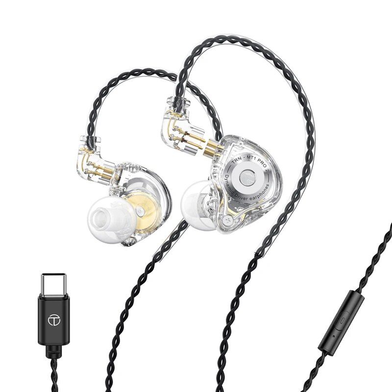 TRN MT1 PRO 2 проводные наушники White Mic type-c