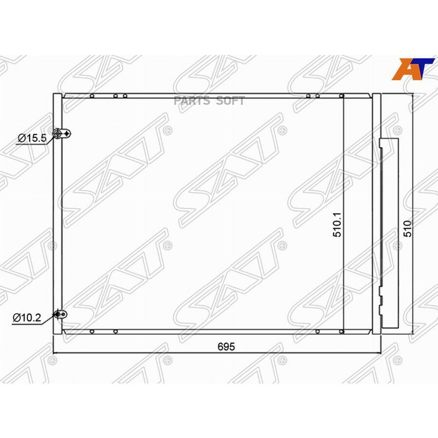 Радиатор кондиционера Lexus RX 03-09 / Toyota Harrier (XU30) 03-13 от официального дистрибьютора, SAT, артикул STLX46394A0