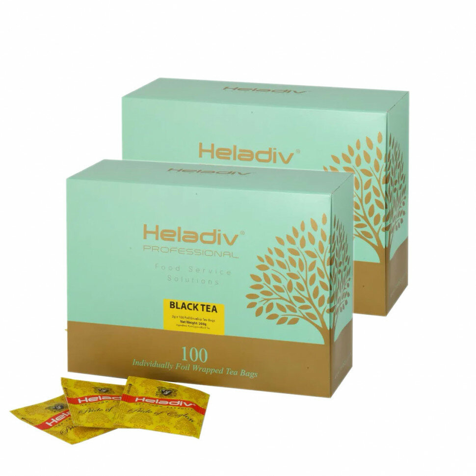 Heladiv Professional P/FOIL Black Tea (Профессиональный, черный чай) в пакетиках, 2x100шт