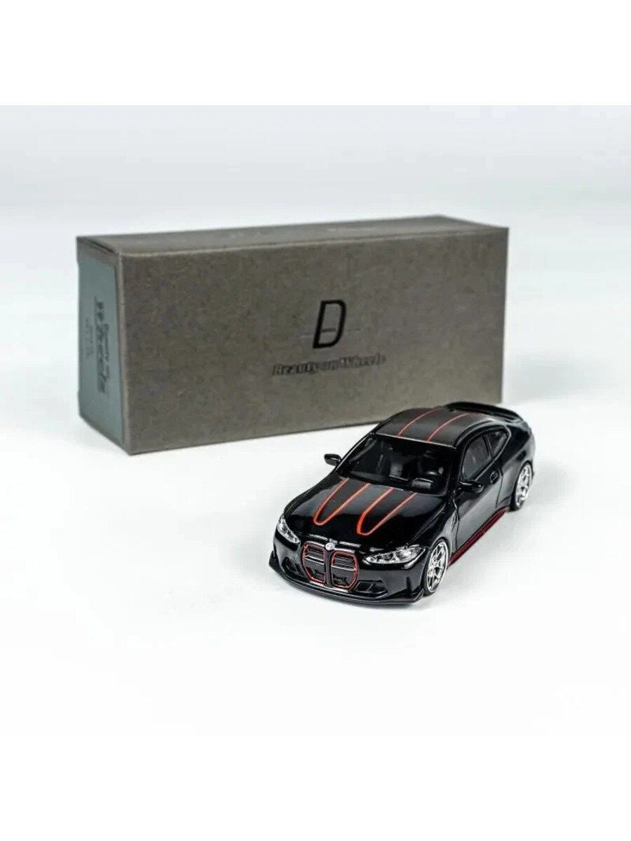 Машинка D MODEL BEAUTY ON WHEELS 1/64 BMW M4 CSL G82 modified wheel Black Die-cast Alloy Car Model Collection Gift