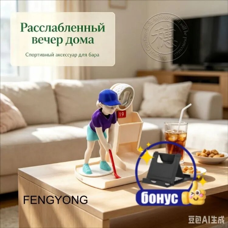 Открывалка для бутылок в виде гольфиста, сувенирный держатель крышек с лотком для сбора пробок, оригинальный подарок для мужчин, гольфистов, коллег