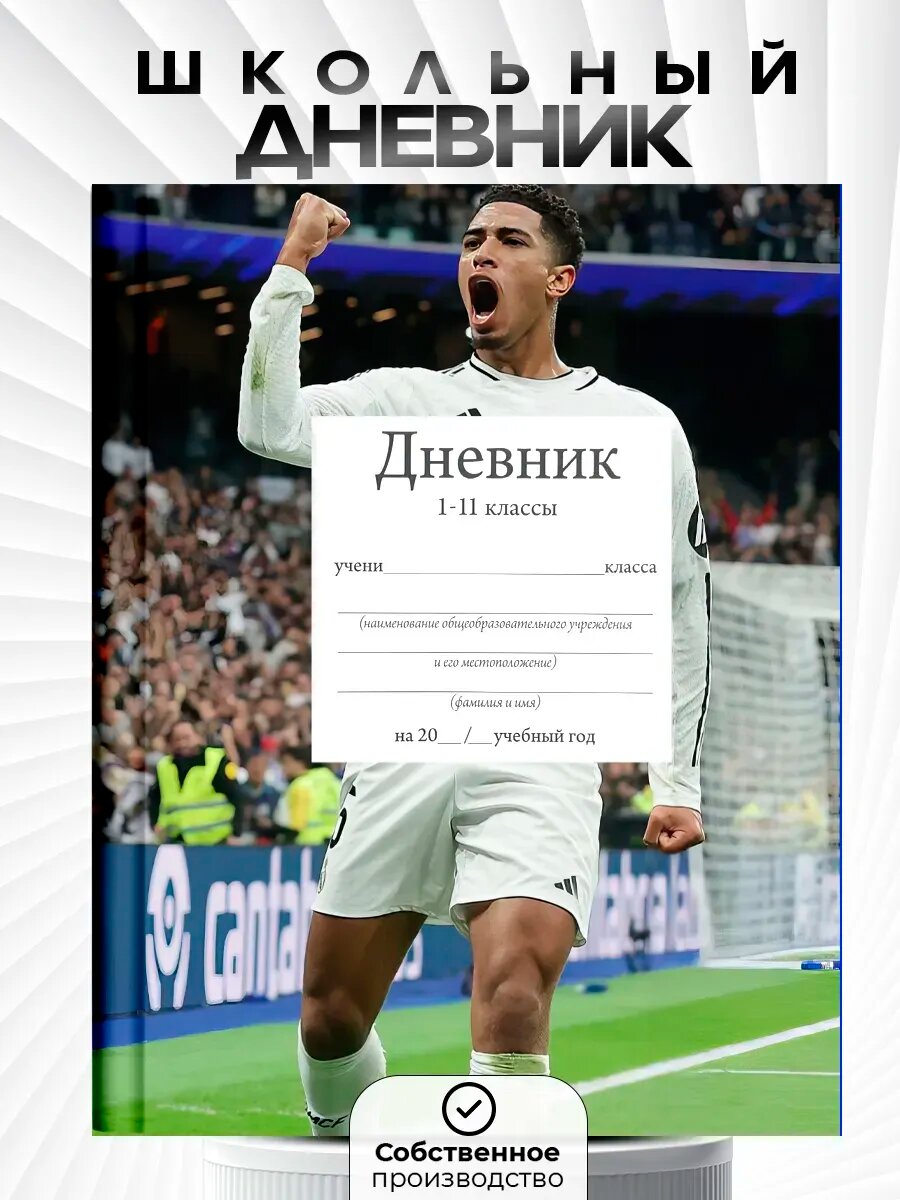 Дневник школьный 1-11 класс, c принтом футболист, канцтовары