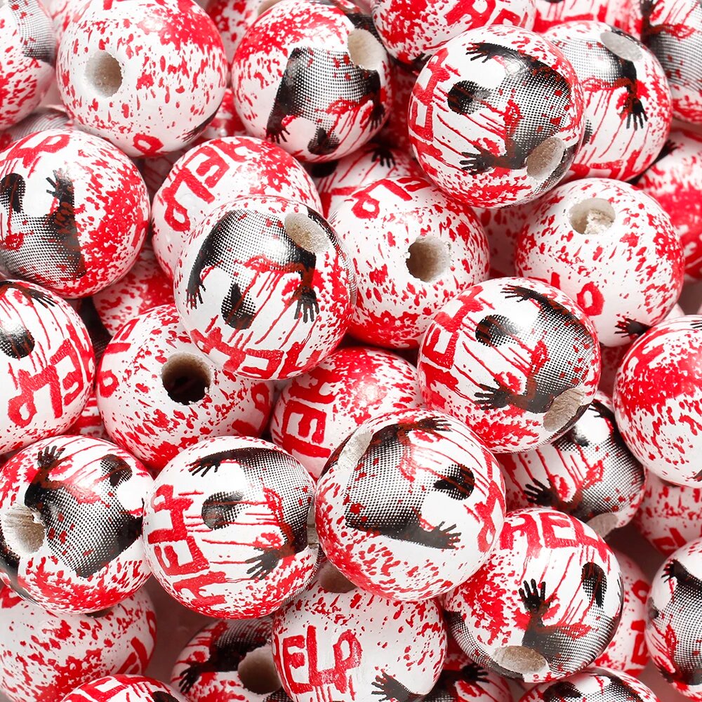 Деревянные бусины Halloween, style 1, 10 шт.