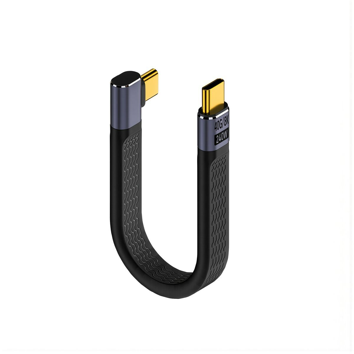 Кабель Type-C на Type-C FPC плоский 240W быстрая зарядка 40 Гбит/с передача данных 8K видео совместим с Thunderbolt 3 4 короткий