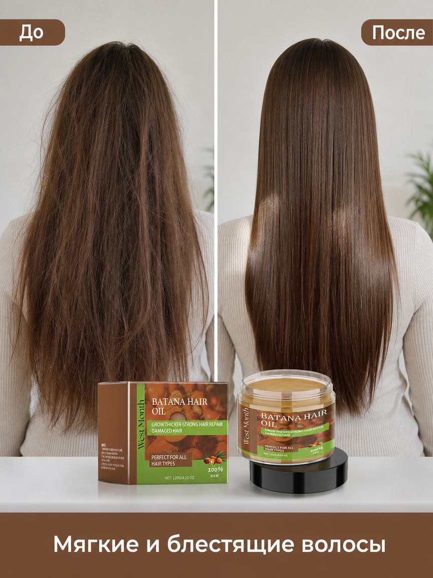 Масло для волос и кожи головы питательное укрепляющее придаёт блеск и мягкость против сухости и ломкости 120 г банка