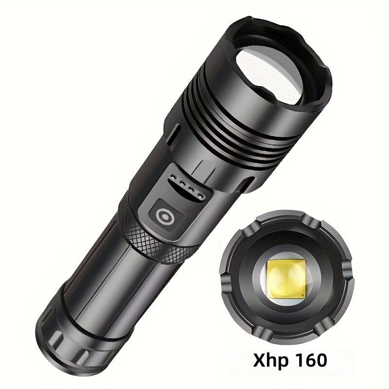 Мощный светодиодный USB-перезаряжаемый тактический фонарь XHP160 для кемпинга с аккумулятором 18650 и боковой подсветкой, модель BL-S73-L