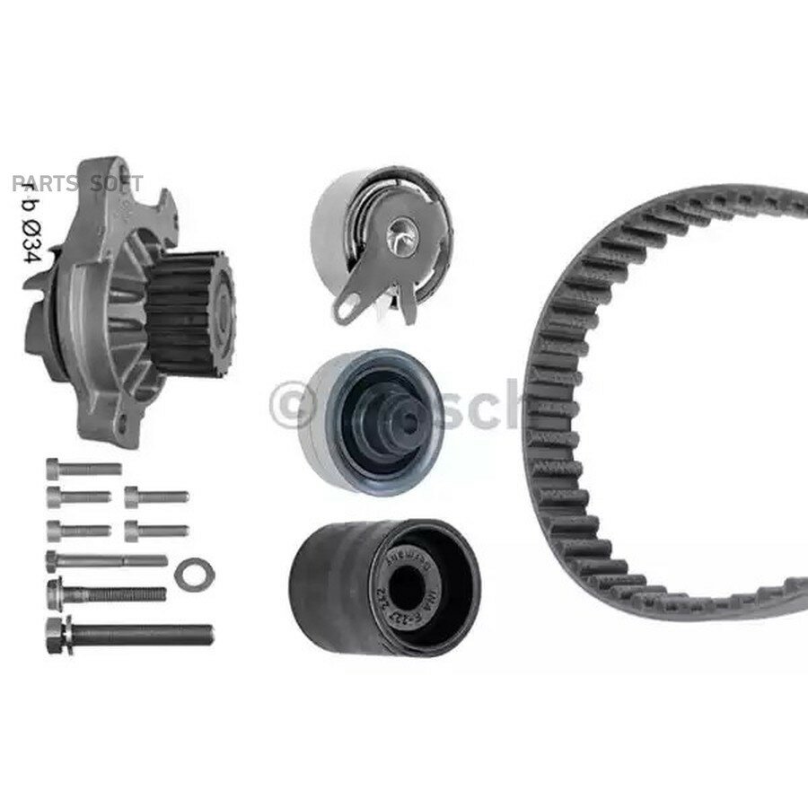 Комплект ГРМ VW Crafter (06-) с насосом водяным BOSCH от официального дистрибьютора, BOSCH, артикул 1987946449