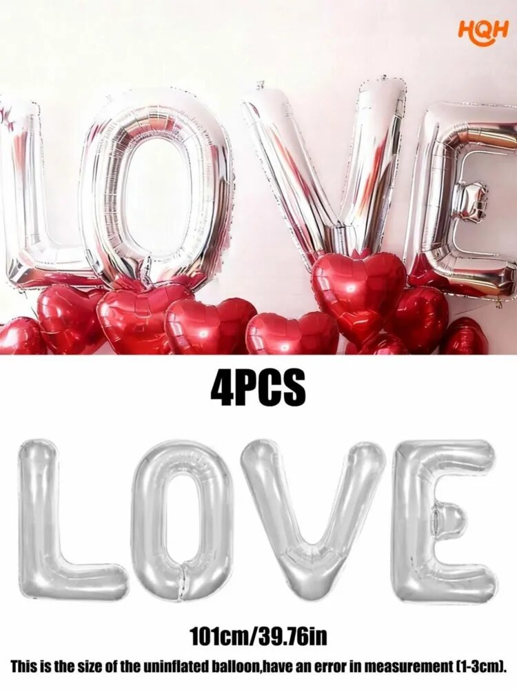 Фольгированные шары LOVE для романтического декора