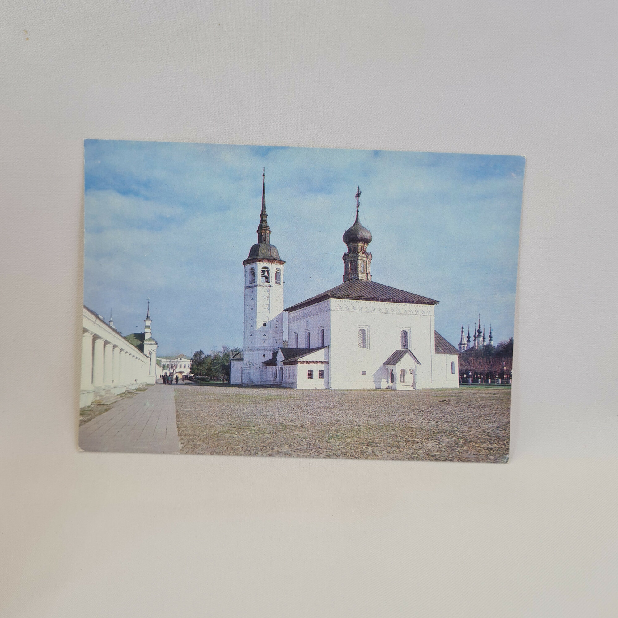 Открытка советская СССР. Суздаль, Воскресенская церковь и колокольня, архитектура. Винтаж
