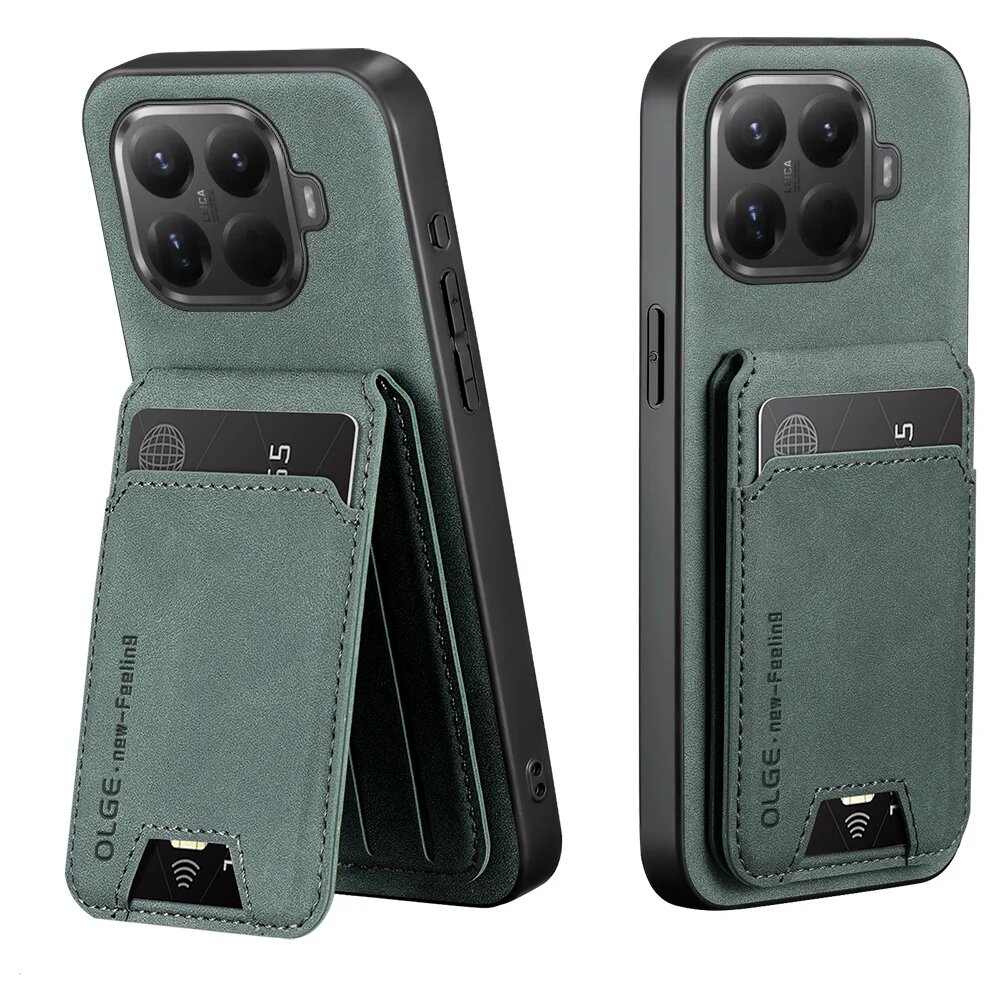 Кожаный чехол-кошелек для Xiaomi Mi 17T 15T Pro 17T 15T 14T 13T Pro с xiaomi 15T Про, Зеленый, Green