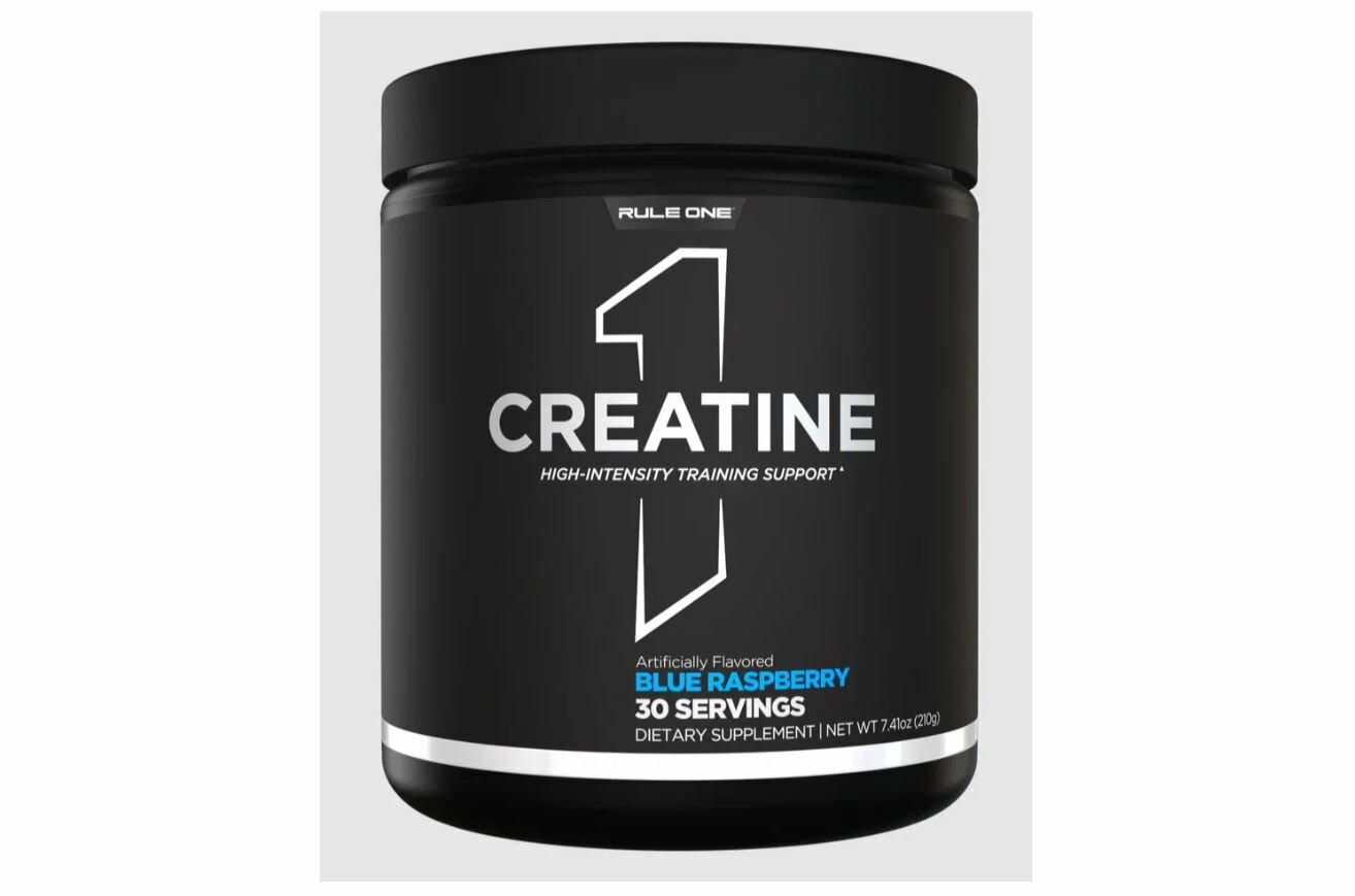 Rule One (R1), Creatine monohydrate, Креатин моногидрат, 30 порций, 210 гр. Голубая малина