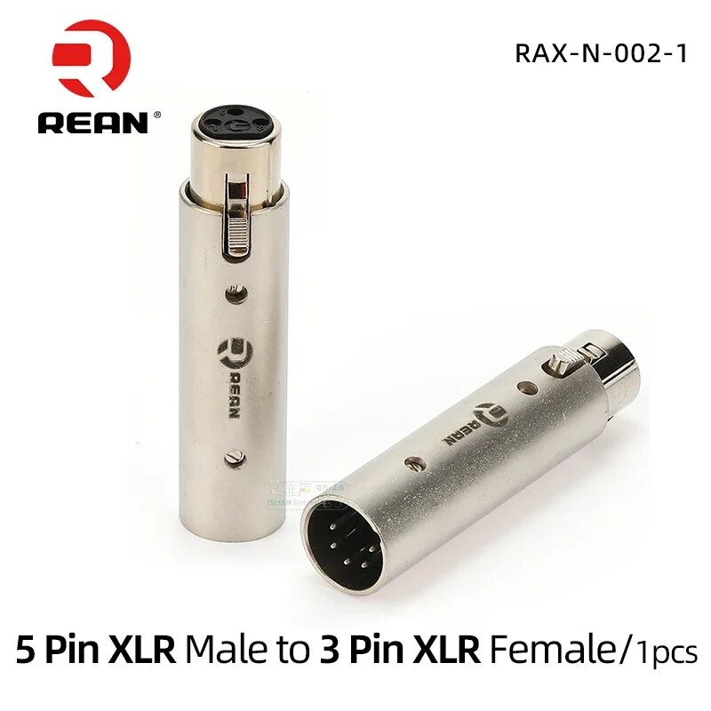 Адаптер XLR 5 pin (папа) - XLR 3 pin (мама), 10 шт