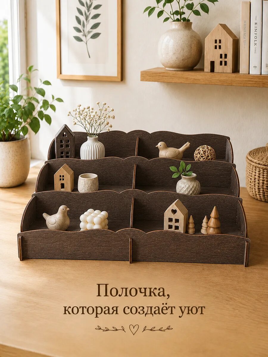 Полка для специй деревянная настольная большая