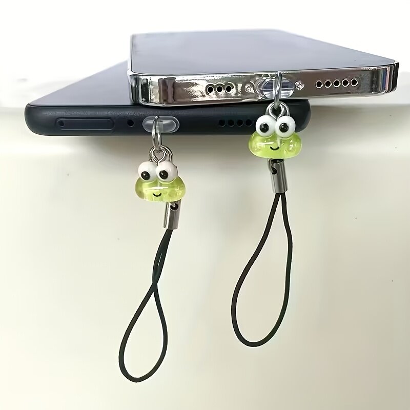 Забавные лягушки-заглушки для порта телефона, 2 шт, совместимые с iPhone 5-14 и Type-C