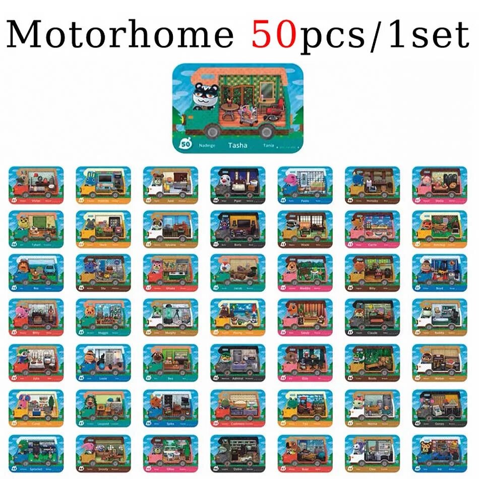 Коллекционные NFC-карты Motorhome 50 шт. для Switch