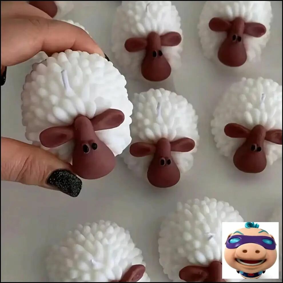 3D силиконовая форма <Милый барашек и козлёнок> для свечей, мыла, гипса и смолы