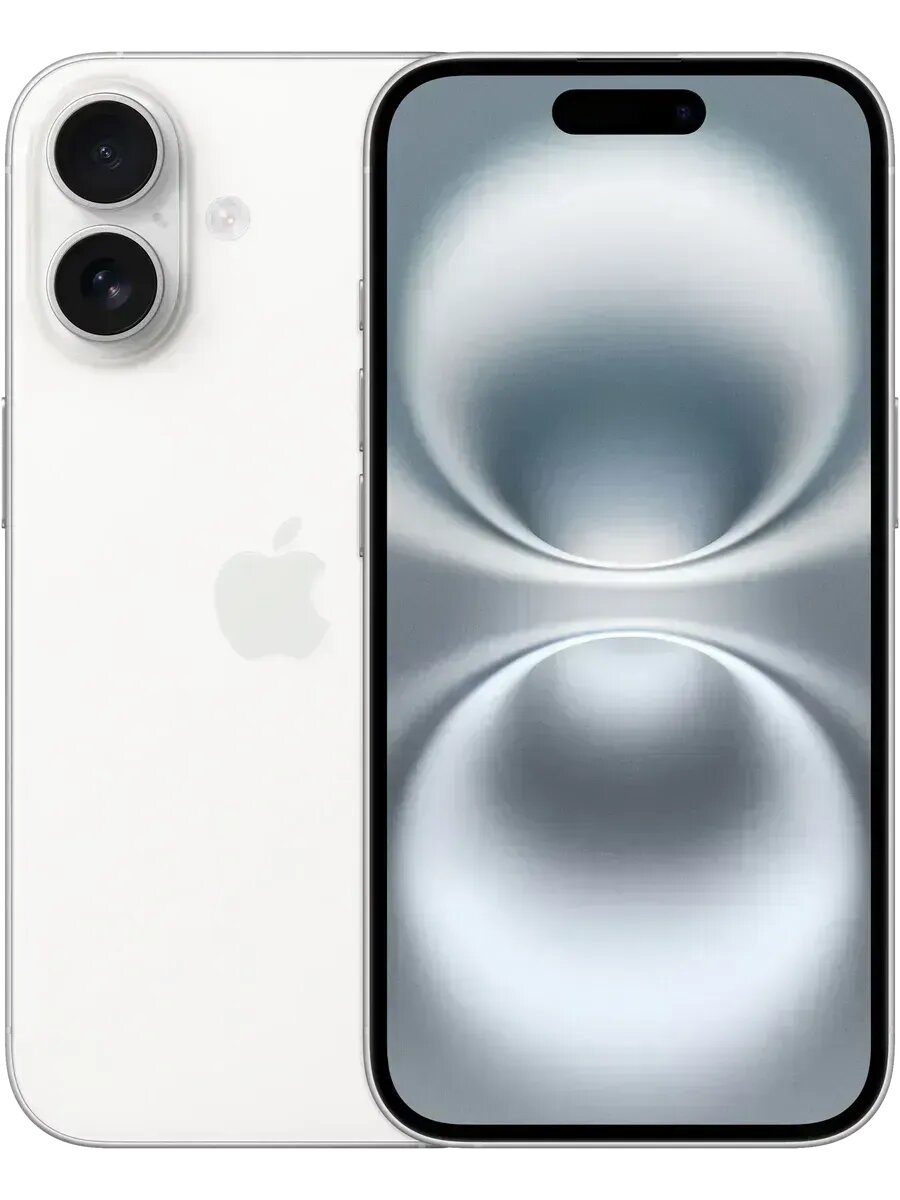 Смартфон Apple iPhone 16 8+256GB, Dual nano SIM + eSIM, белый.