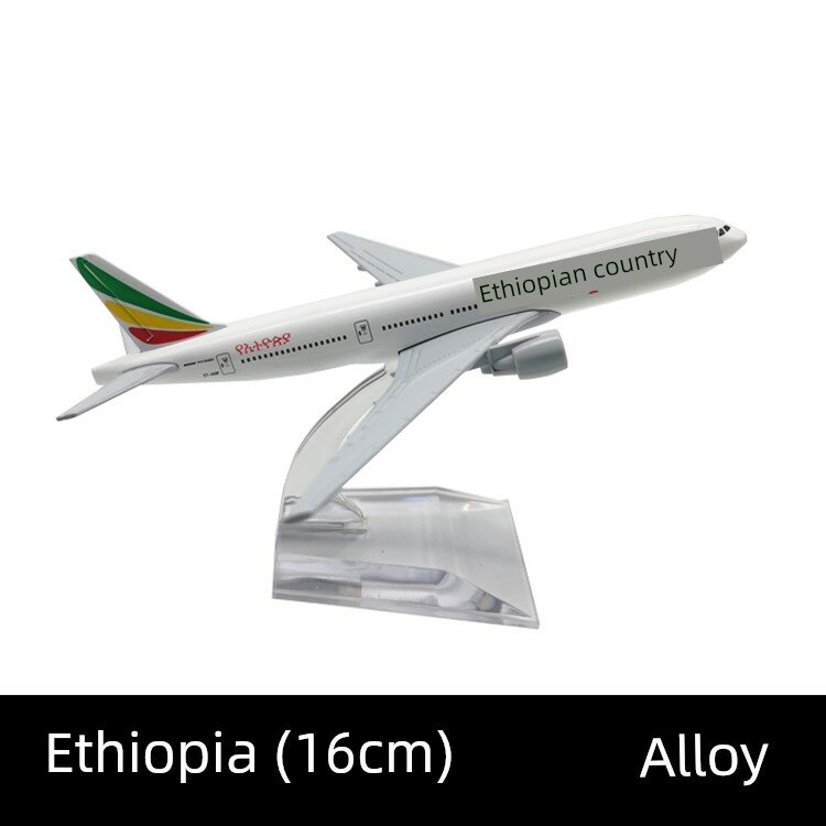 Модель самолета Ethiopian Airlines Boeing 777, флуоресцентно-зеленый, 16 см, сплав, детская игрушка