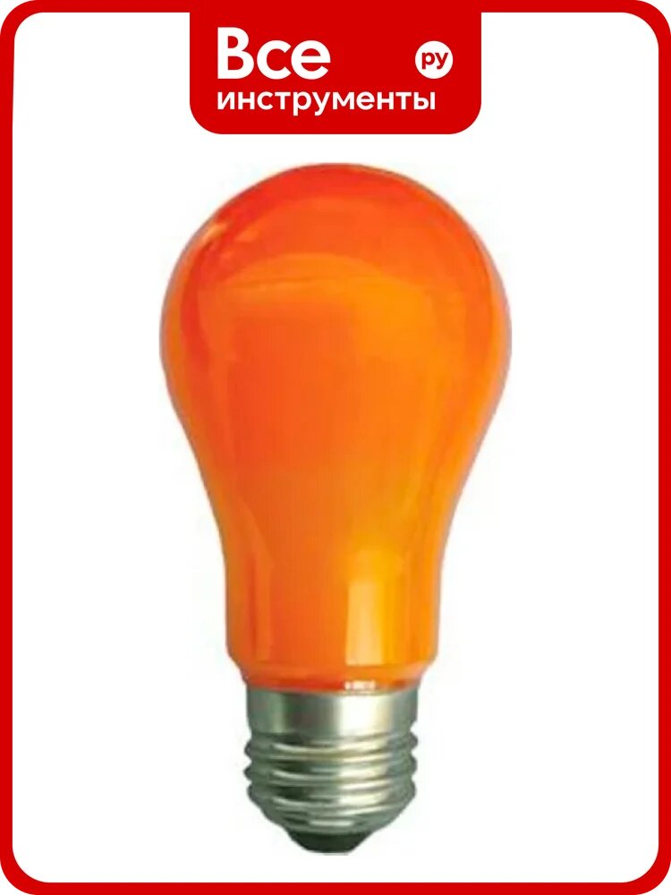 Светодиодная лампа Ecola Classic led color 8,0w, a55, 220v, e27, orange, оранжевая, 360, композит, 108x55 K7CY80ELY