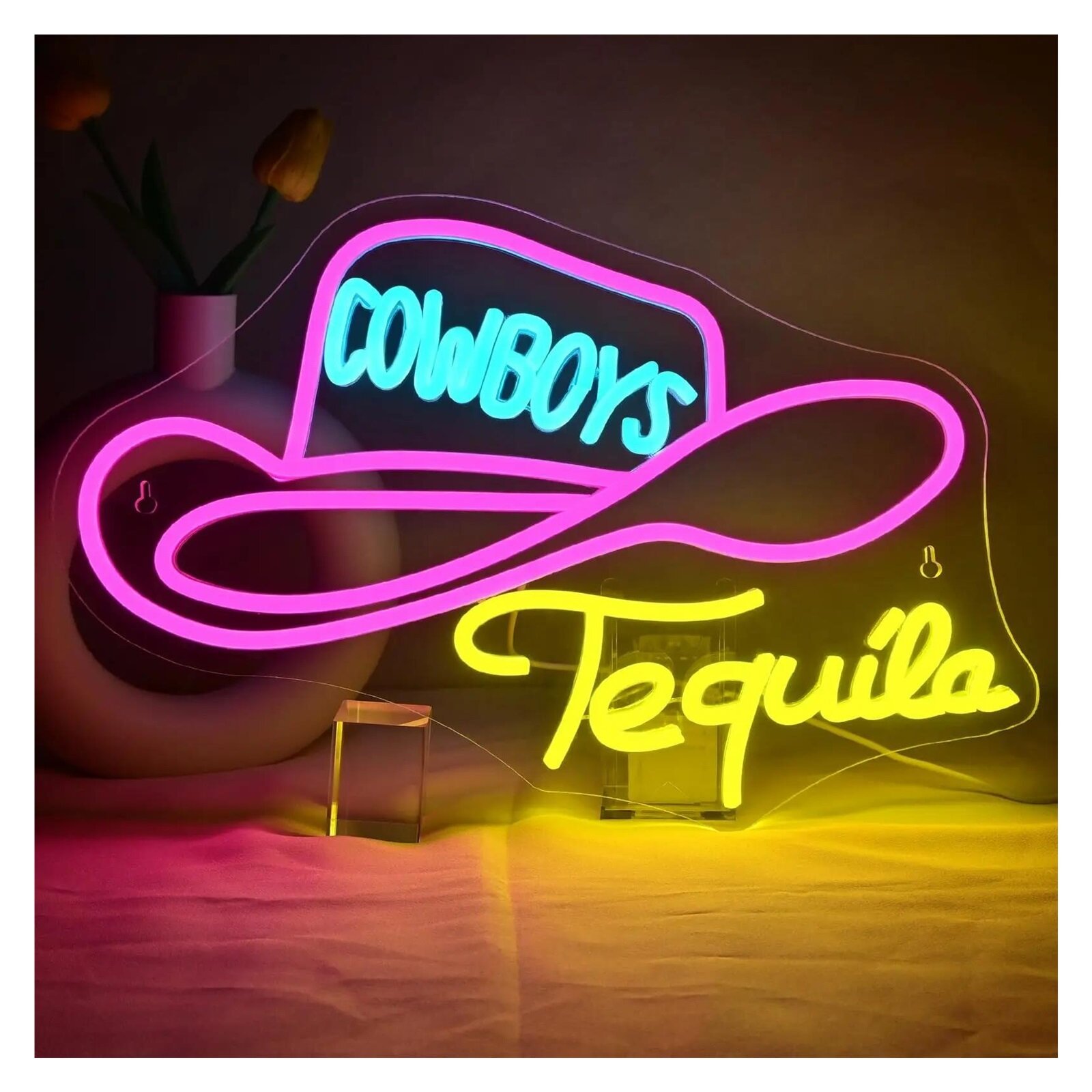 Cowboys Tequila Неоновая Вывеска Декор 40смx27,62см