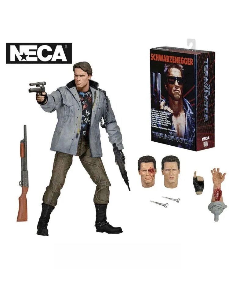 NECA 51911 Фигурка Terminator Ультиматный T-800 Tech Noir 18 см Коллекционная Подвижная Декоративная