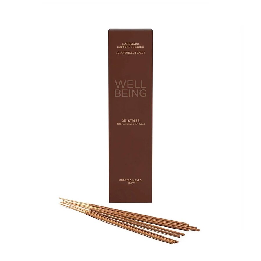 Ароматические палочки жасмин и пачули WELLBEING De-Stress Cereria Molla 1899 Jasmine & Patchouli 20шт