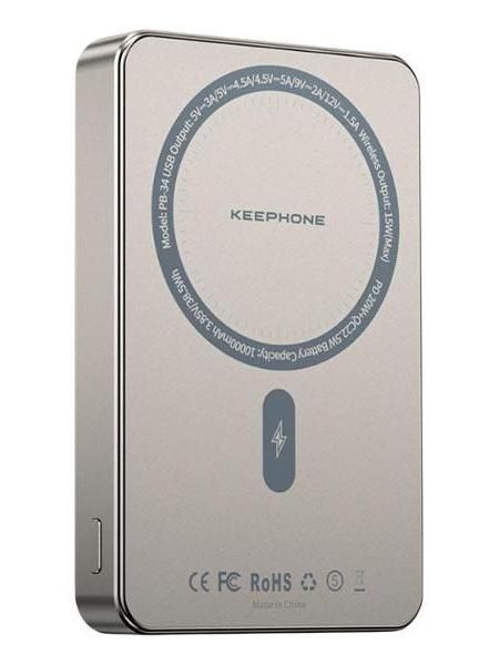 Портативный аккумулятор Keephone Lucci MagSafe 10000 мАч титановый серый