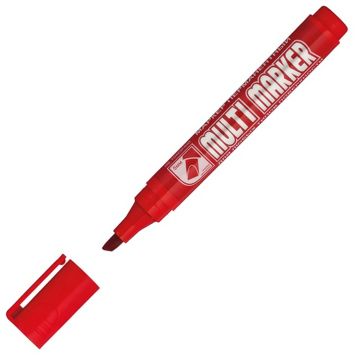 Маркер перманентный для разметки Crown Multi Marker Chisel красный грифель 1-5 мм