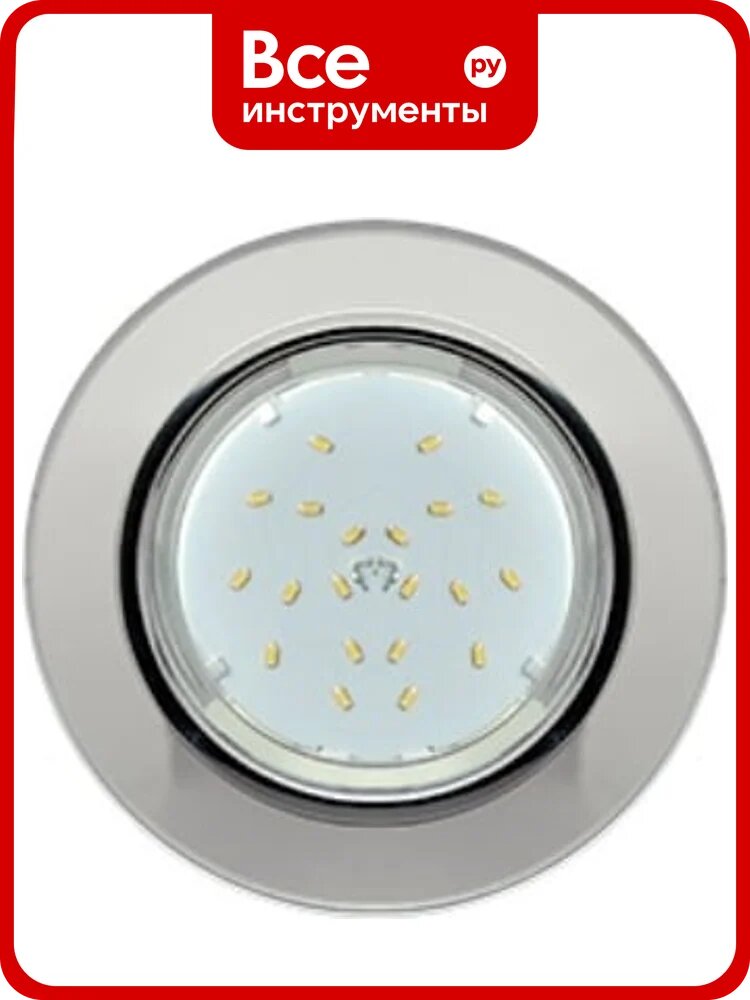 Светильник Ecola GX53 H4 LD5310 Glass стекло, круг, подсветка хром - хром зеркальный 38x126 SM53RNECH